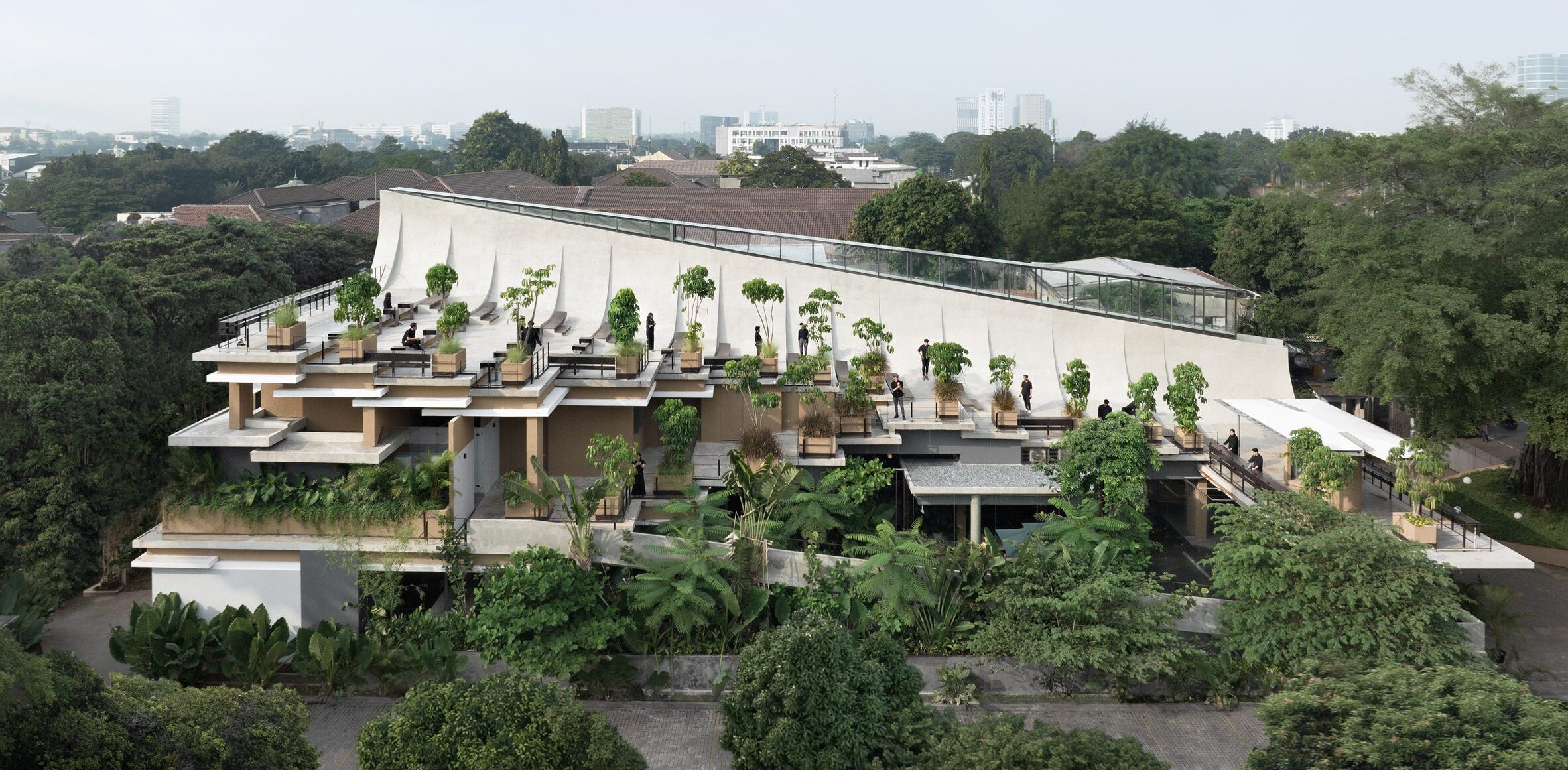 RAD+ar tops Indonesian restaurant with sweeping concrete roof terrace ...
